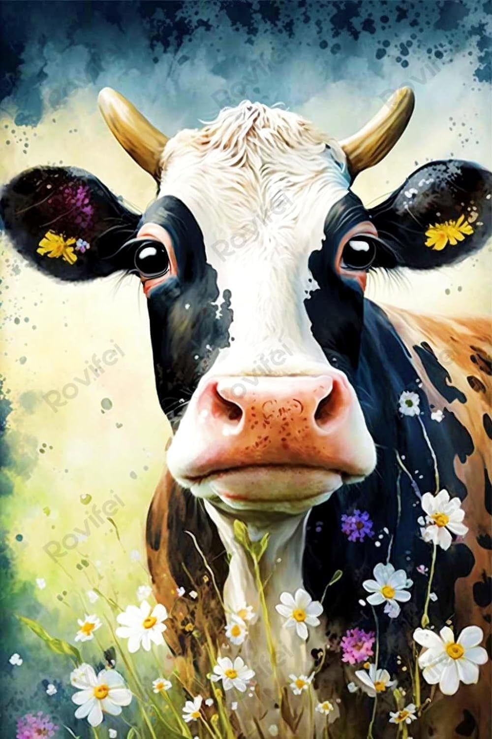 TUNIU Wooden Puzzle Puzzles for Adults The Cow in Flowers Wooden ...