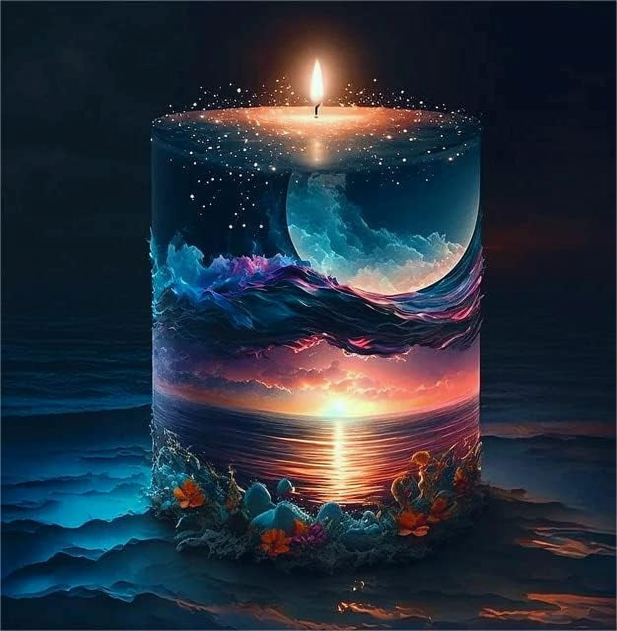 TUNIU Wooden Puzzles for Adults Candle Seascape Jigsaw Puzzles，30" x 20 ...