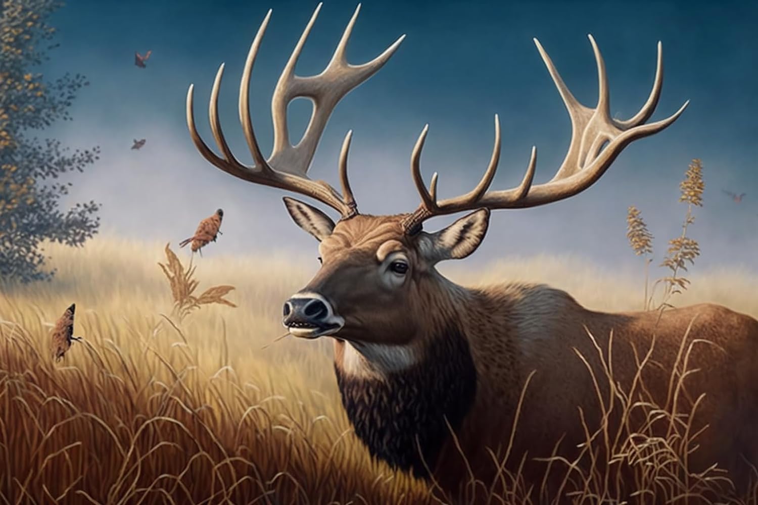 TUNIU Wooden Puzzles for Adults Grassland Deer Jigsaw Puzzles，15" x 10 ...