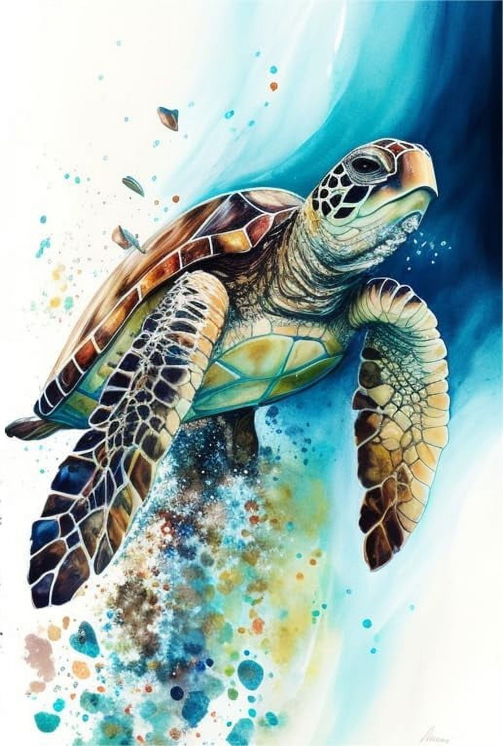 TUNIU Wooden Puzzles for Adults Ocean Turtle Jigsaw Puzzles，15" x 20 ...