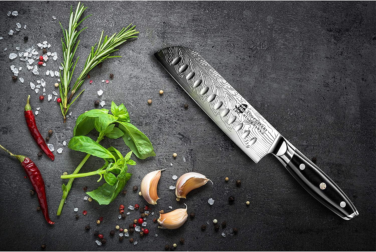 TUO Santoku Knife - Japanese Chef Knife 7-inch High Carbon Stainless ...