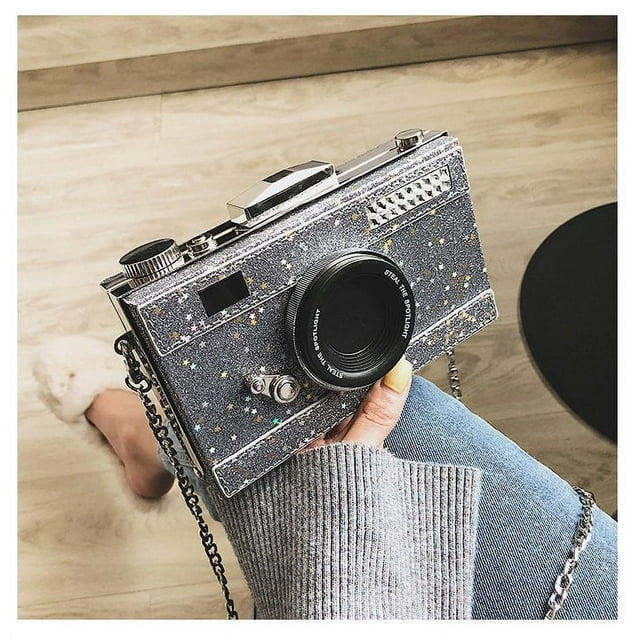 TUOBARR Glitter Camera Shaped Bag,Crossbody Bag Evening Camera Shaped ...