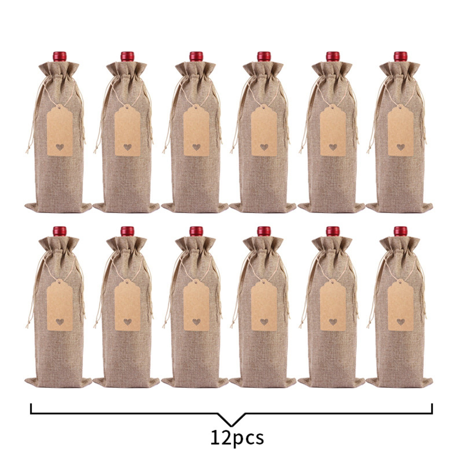 TUOBARR Linen Wine Bottle Bag Set Wine Bottle Set Linen Tag Red Wine ...