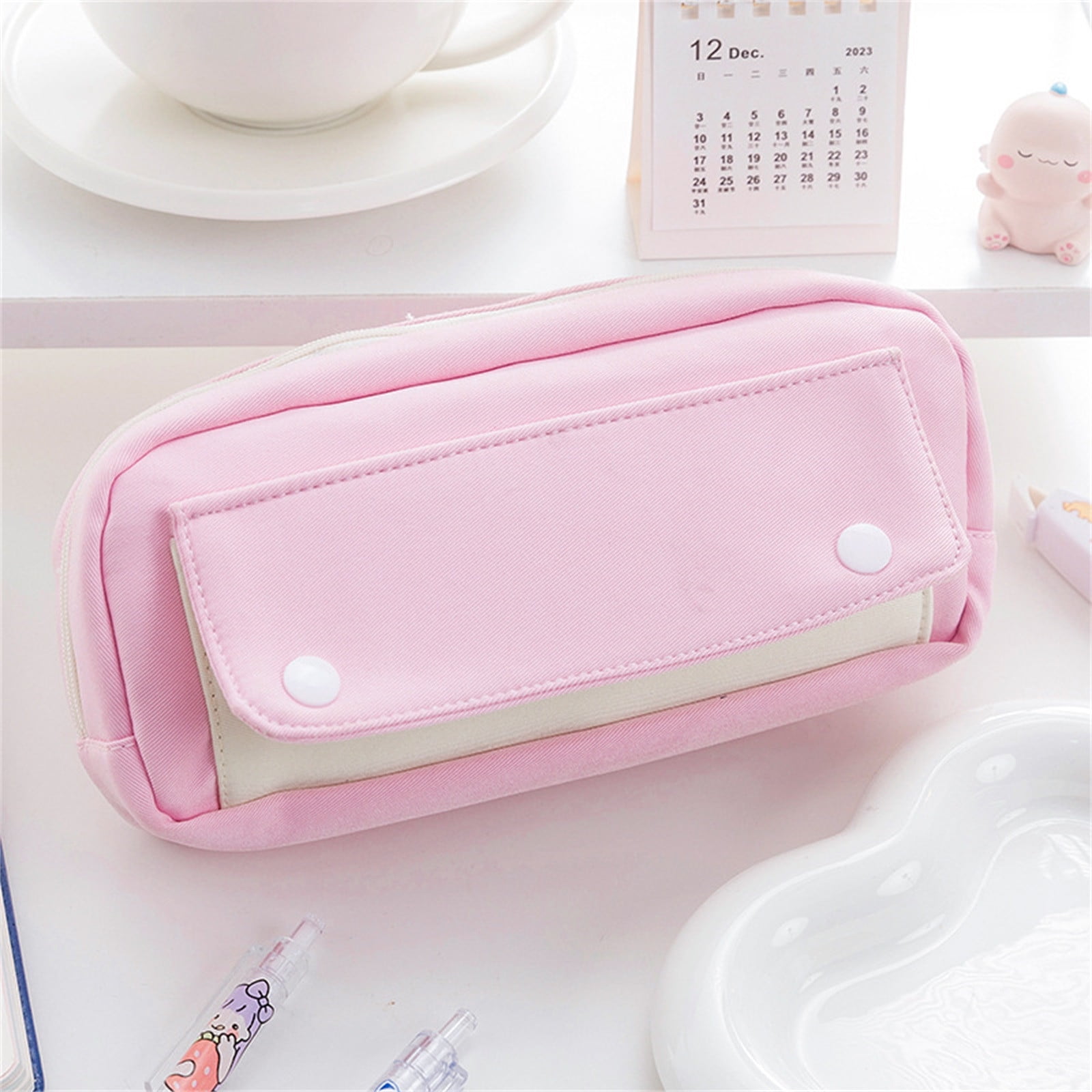 TUOBARR Multifunctional Nylon Pencil Case Double yer rge Capacity ...