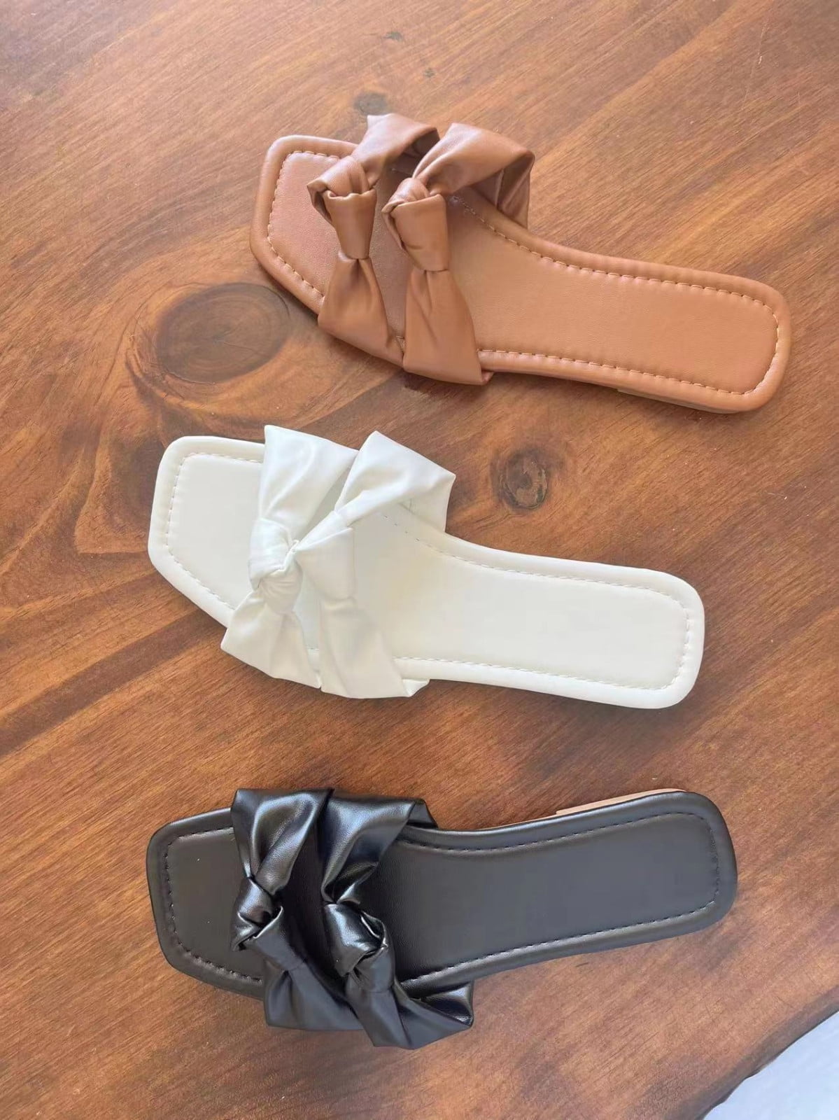 TUOBARR Sandals Women Slip and Slide, Womens Flat H-Band Slide Sandal ...