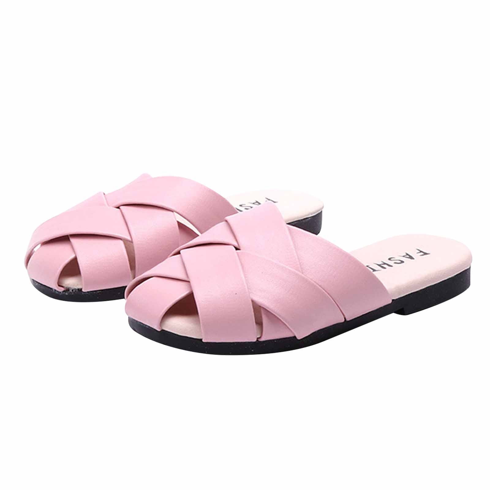 TUOBARR Summer Slipper for Girls,Toddler Shoes Baby Girls Cute Weave ...