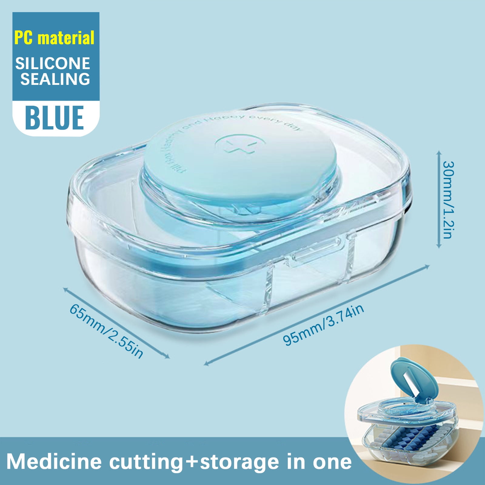 TUOBARR Two In One Multifunctional Medication Box, Portable Sealed ...