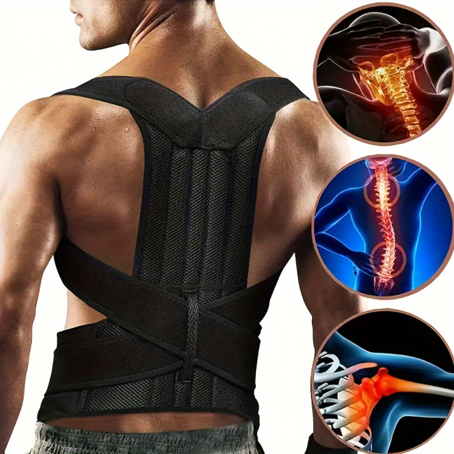 TUOBKE Posture Corrector Back Brace with 8-Shape Pull Straps and ...