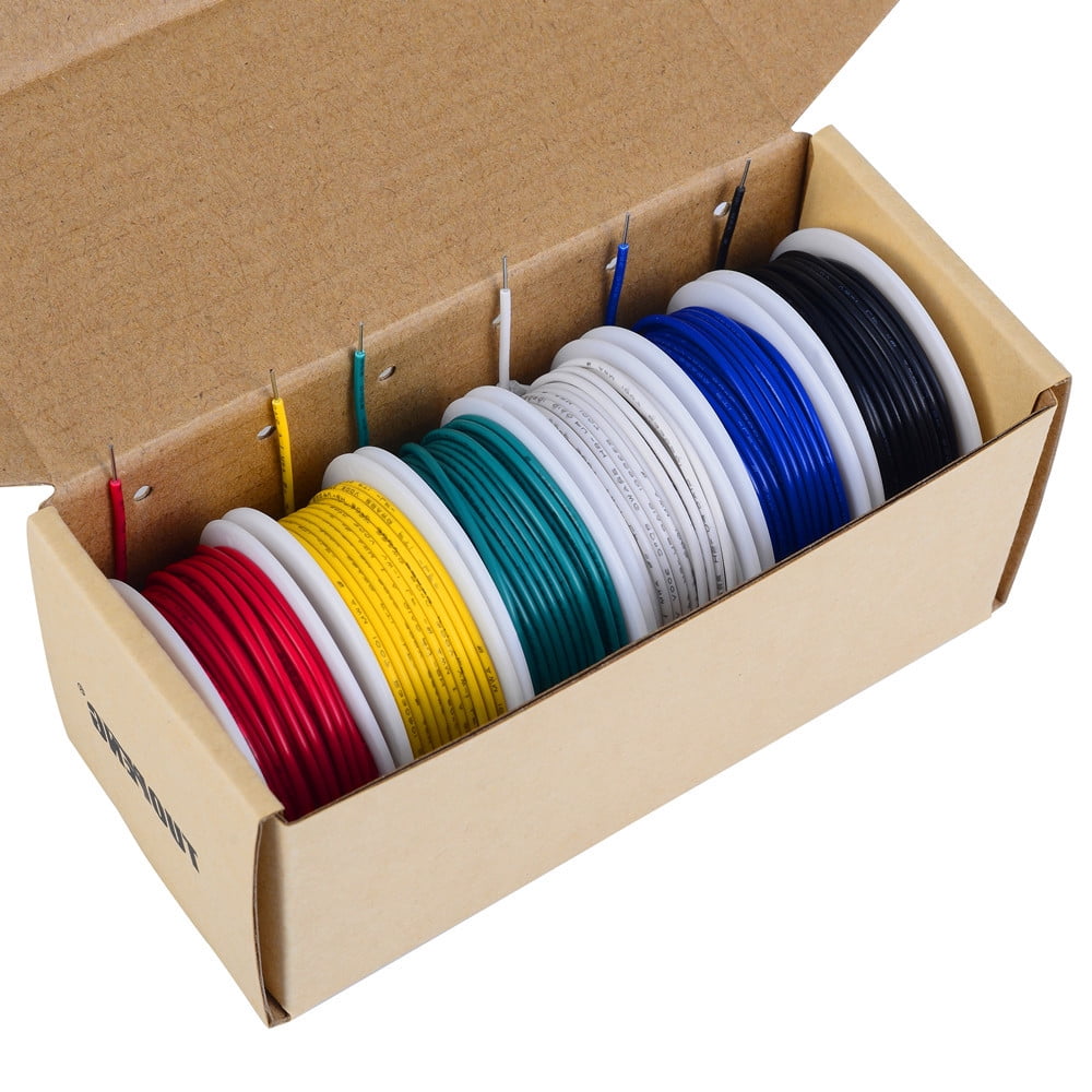 TUOFENG 18 Gauge 20' Multicolor Electrical Wire, 6 Pieces - Walmart.com