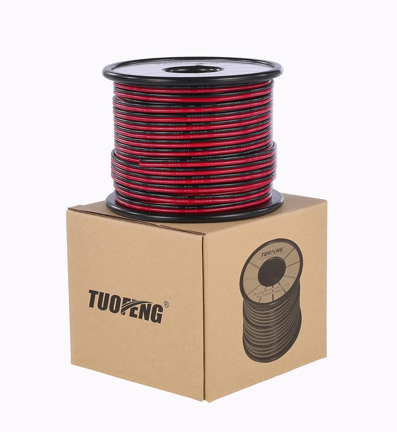 TUOFENG 18 awg Electrical Wire 2pin Red Black Cable 66 Feet Hookup ...