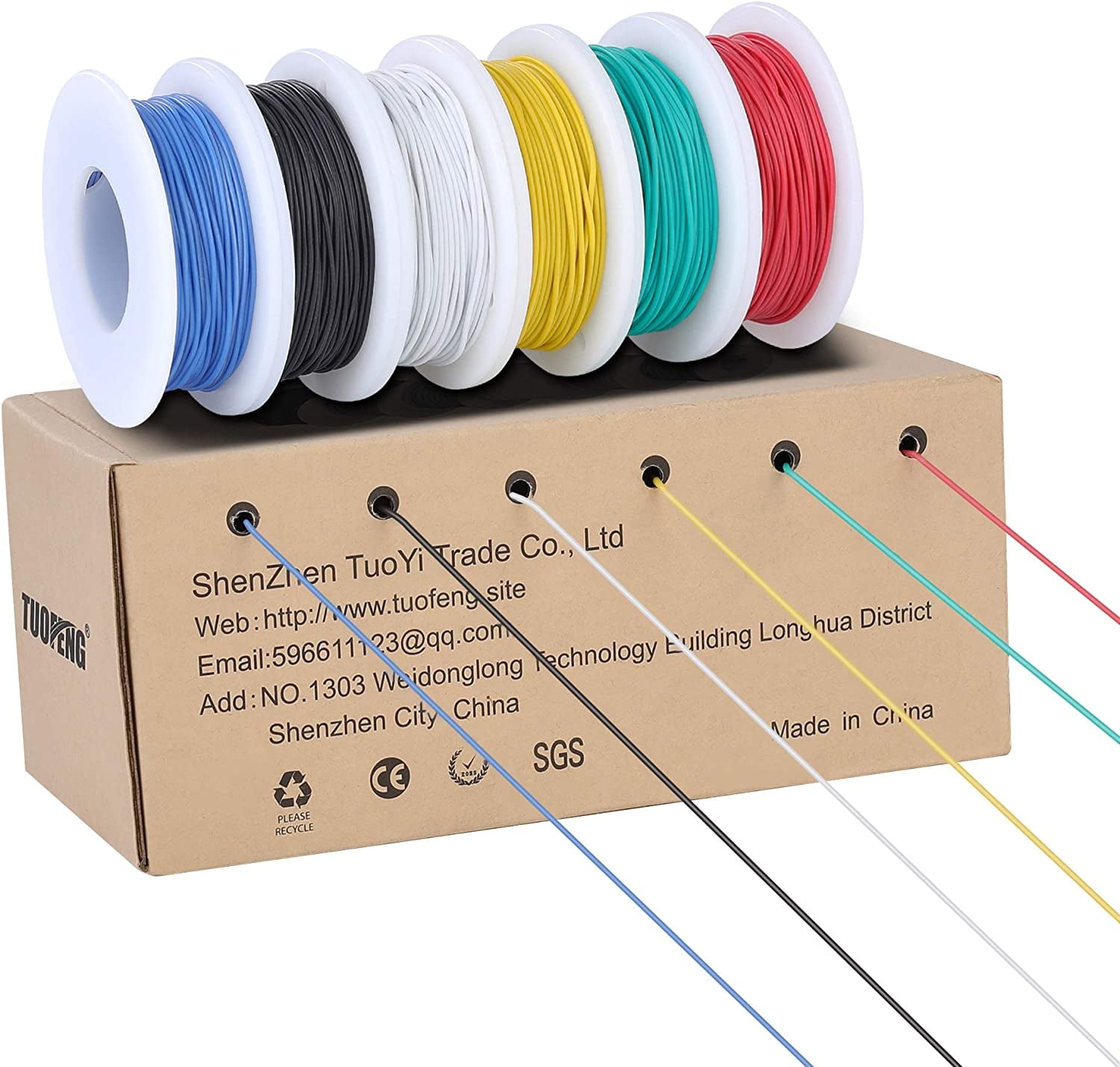 TUOFENG 30awg Stranded Wire Kit - Flexible Silicone Wire 30 Gauge ...