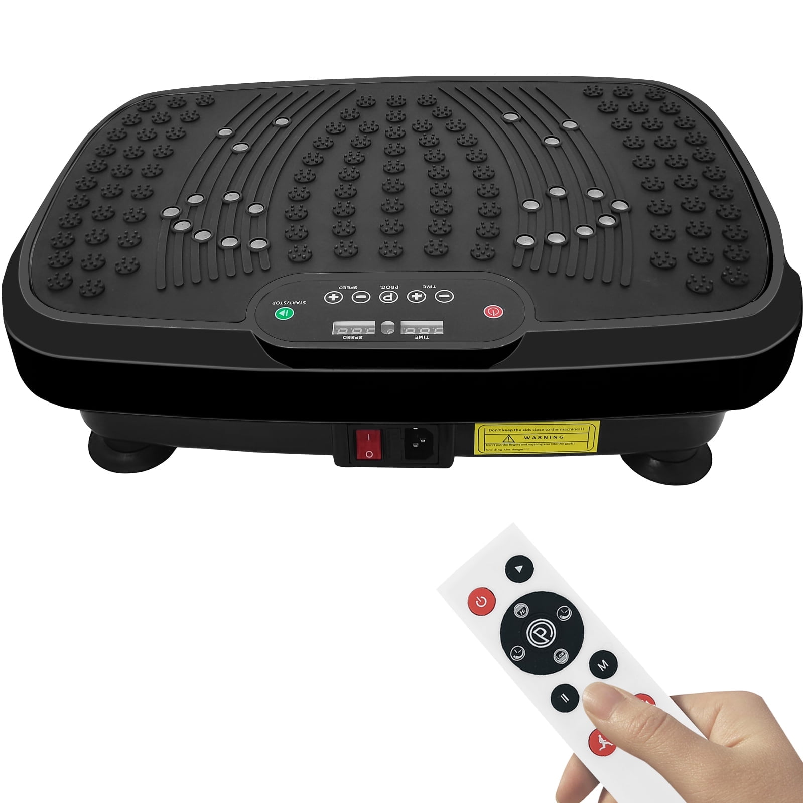 JSTUOKE Full Body Vibrating Fitness Equipment with Platform Plate, Remote Control and Resistance ...
