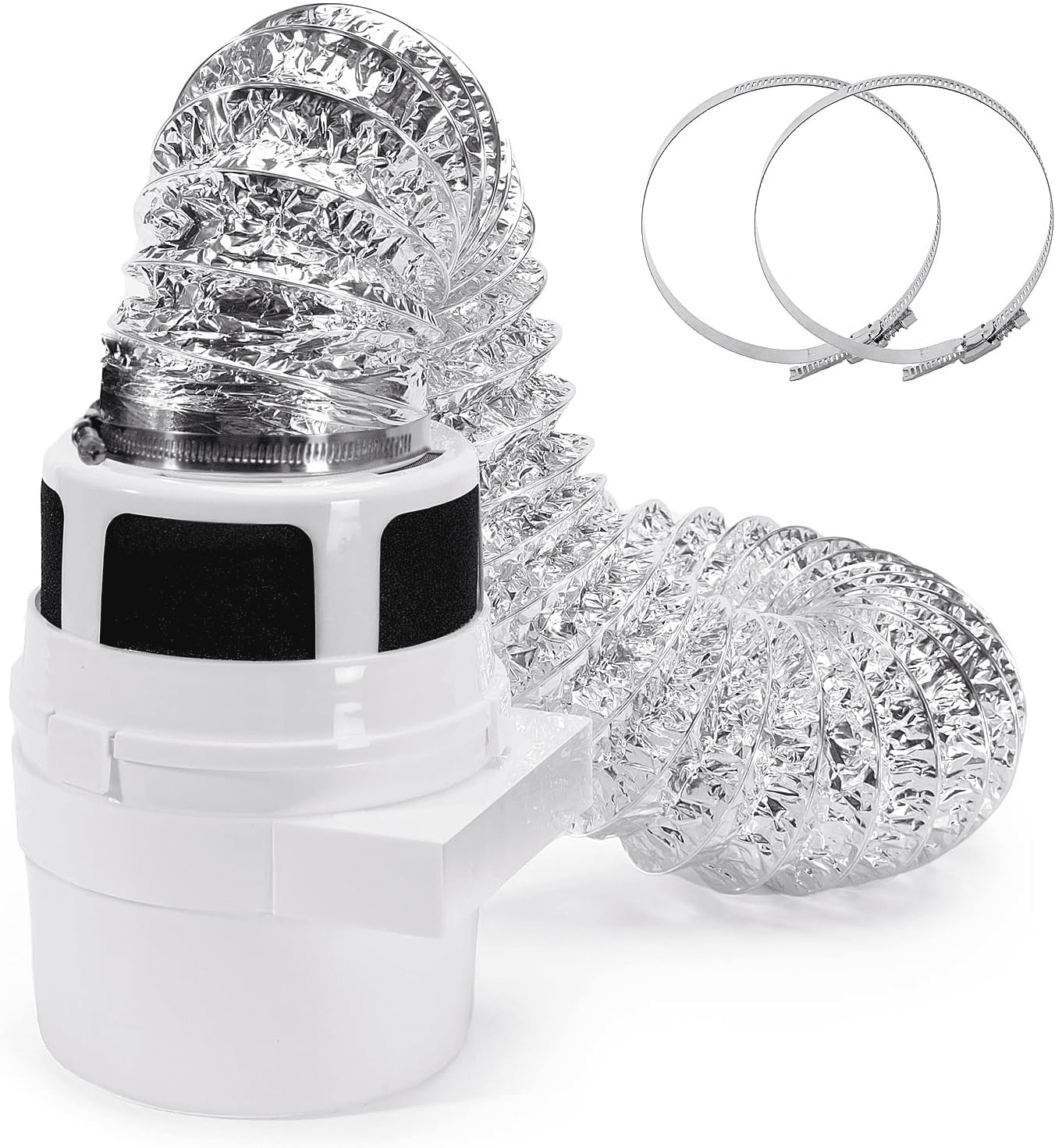 TUOOWO Indoor Dryer Vent Kit with Lint Trap, Filter & Durable 4in x 5ft ...