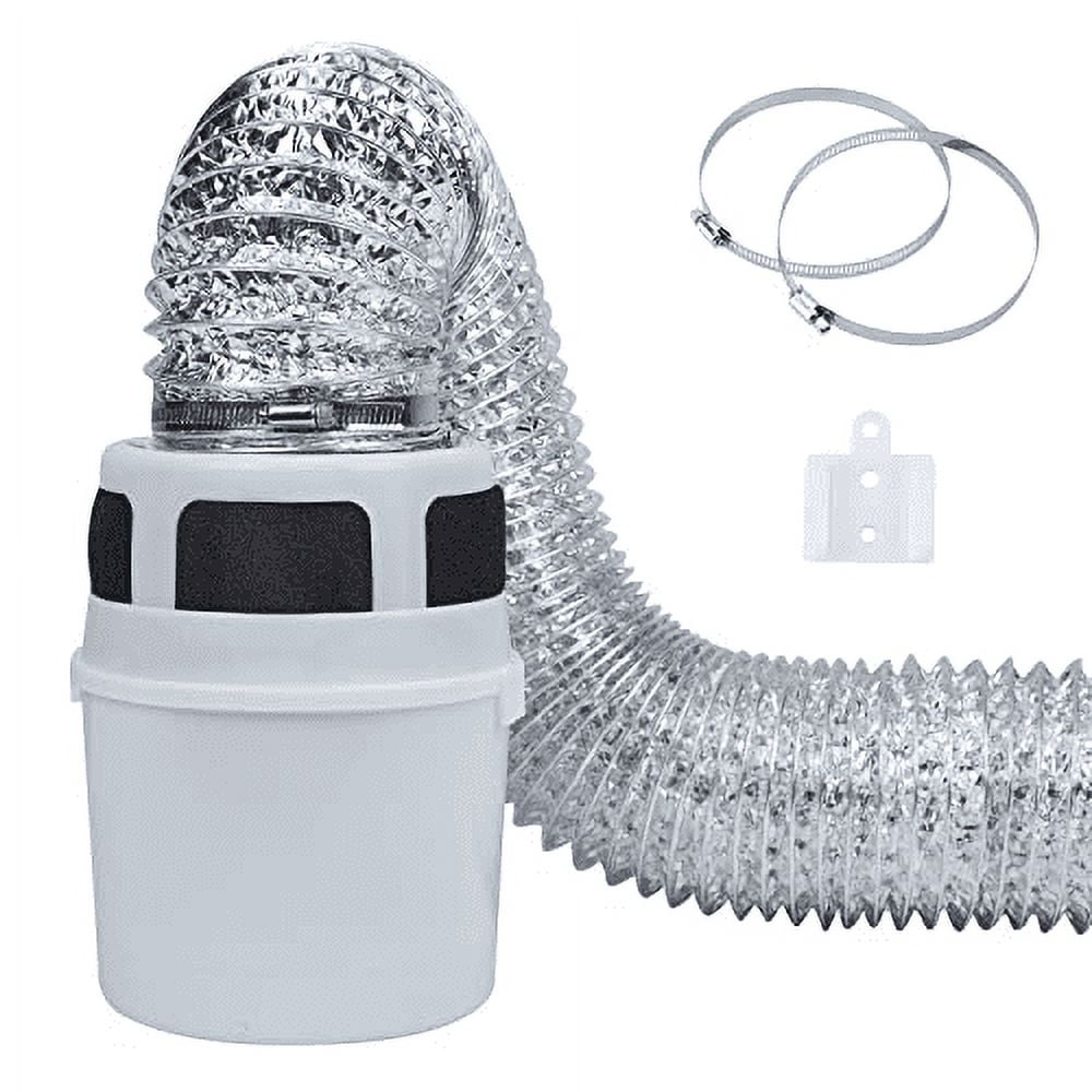 TUOOWO Indoor Dryer Vent Kit with Lint Trap, 4x5ft Silver Proflex Duct ...