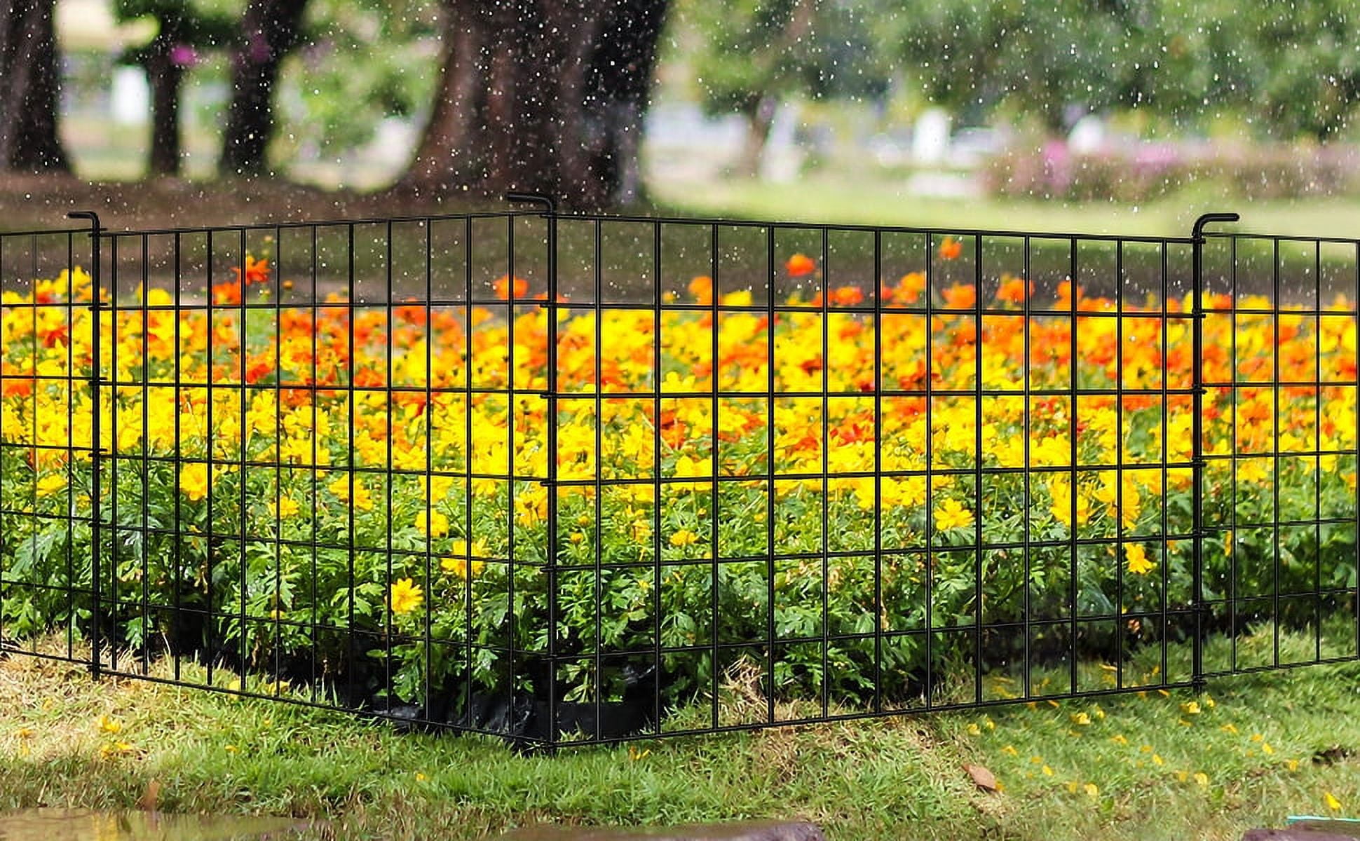 Garden Small Panel Coated Metal Fence 30x30x24 Inches, Bed Isolation ...