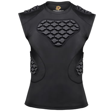 Padded Compression Shirt Long Sleeve Protective Top Rib Chest Protector ...