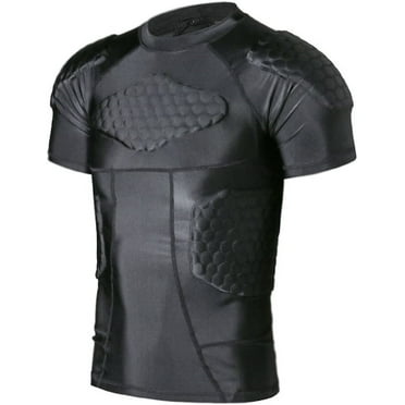 Padded Compression Shirt Long Sleeve Protective Top Rib Chest Protector ...