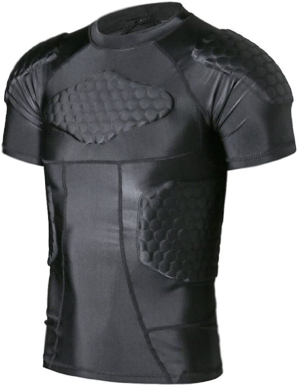 TUOY Men's Padded Compression Shirt Protective Shirt Rib Chest ...