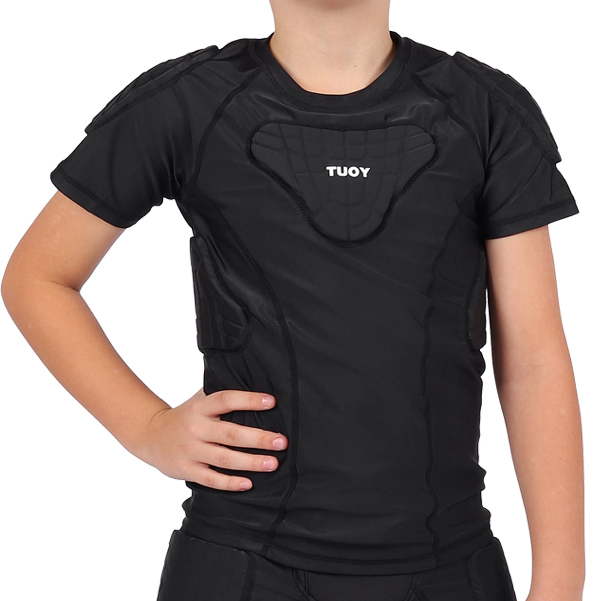 TUOYR Youth Padded Compression Shirt, Chest Rib Protectors for Football ...