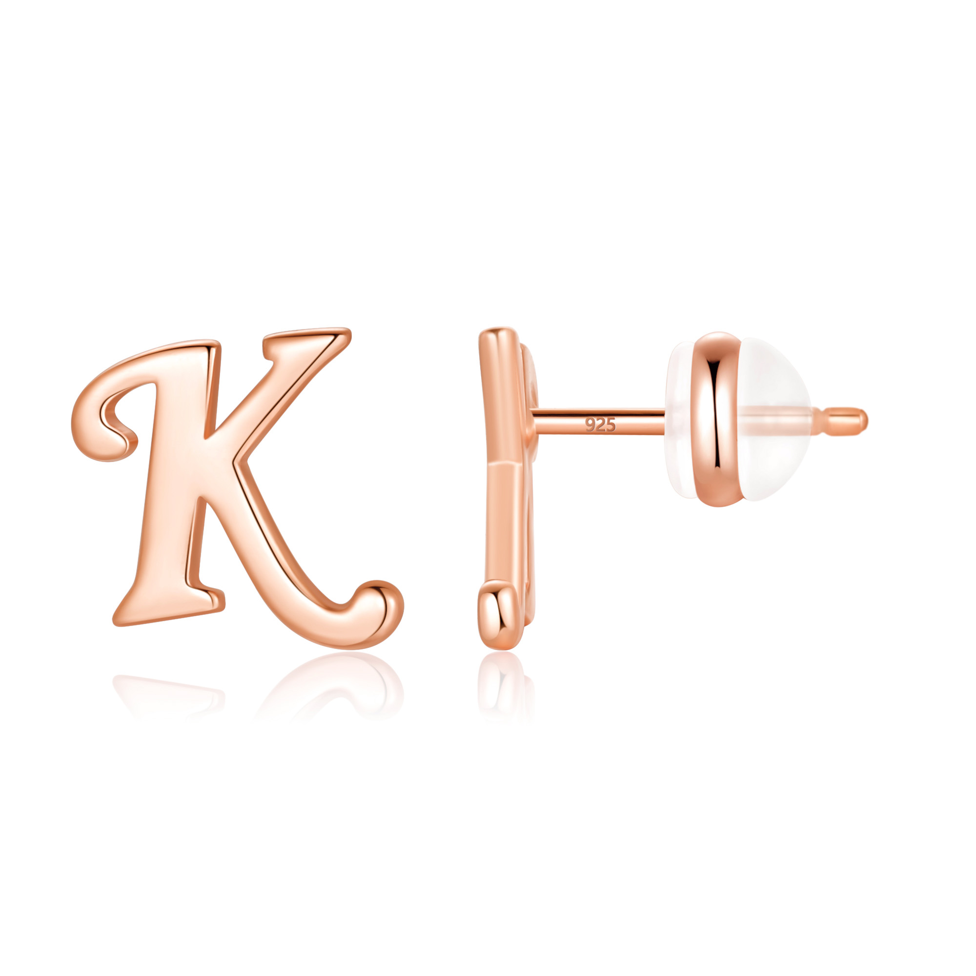 TURANDOSS 925 Sterling Silver Stud Earrings for Women Gold Stud Earrings Initial Hypoallergenic ...