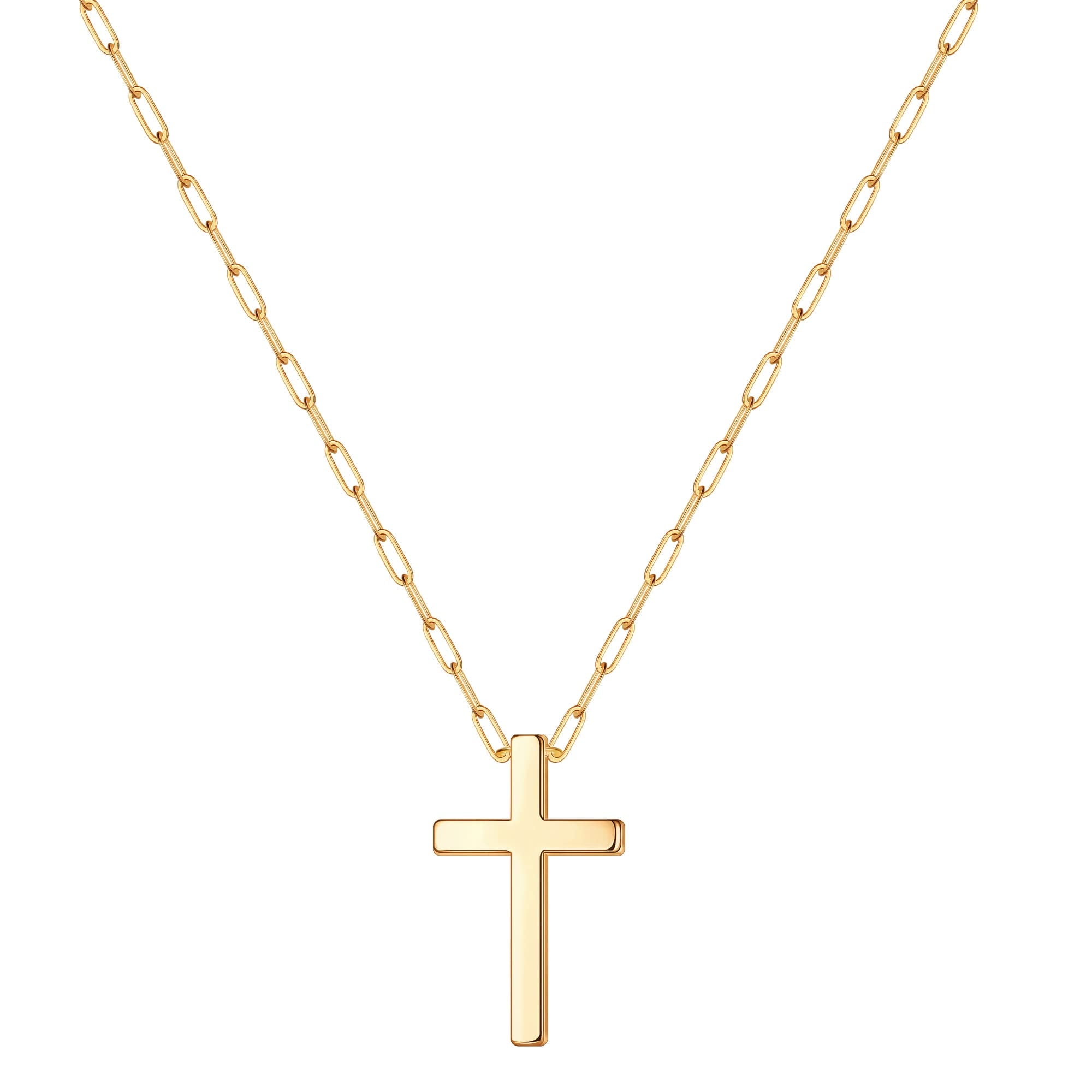 TURANDOSS Cross Necklace for Women Silver Black Rose Gold Paperclip ...