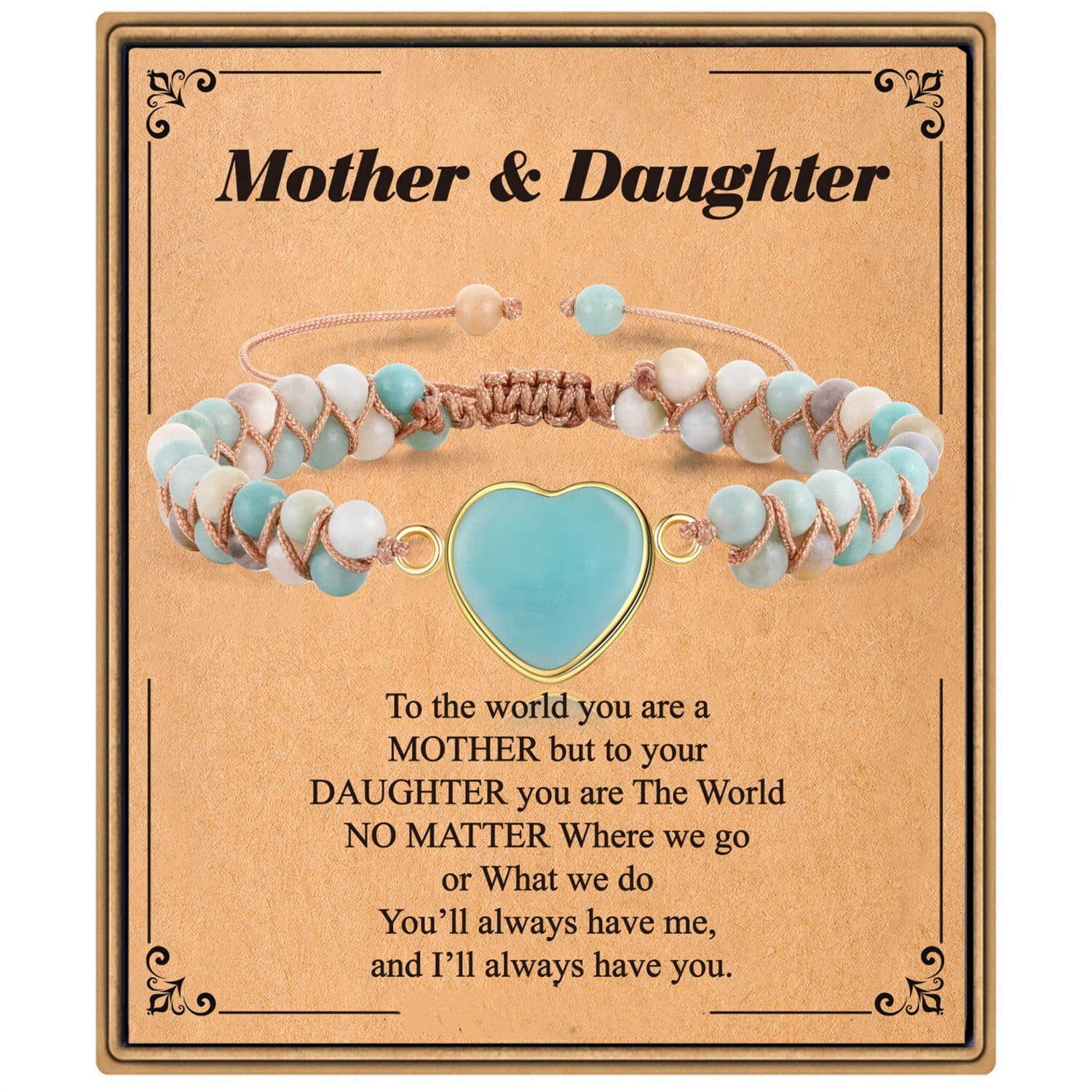 TURANDOSS Gifts for Mom Daughter, Natural Stone Bracelets Gifts ...