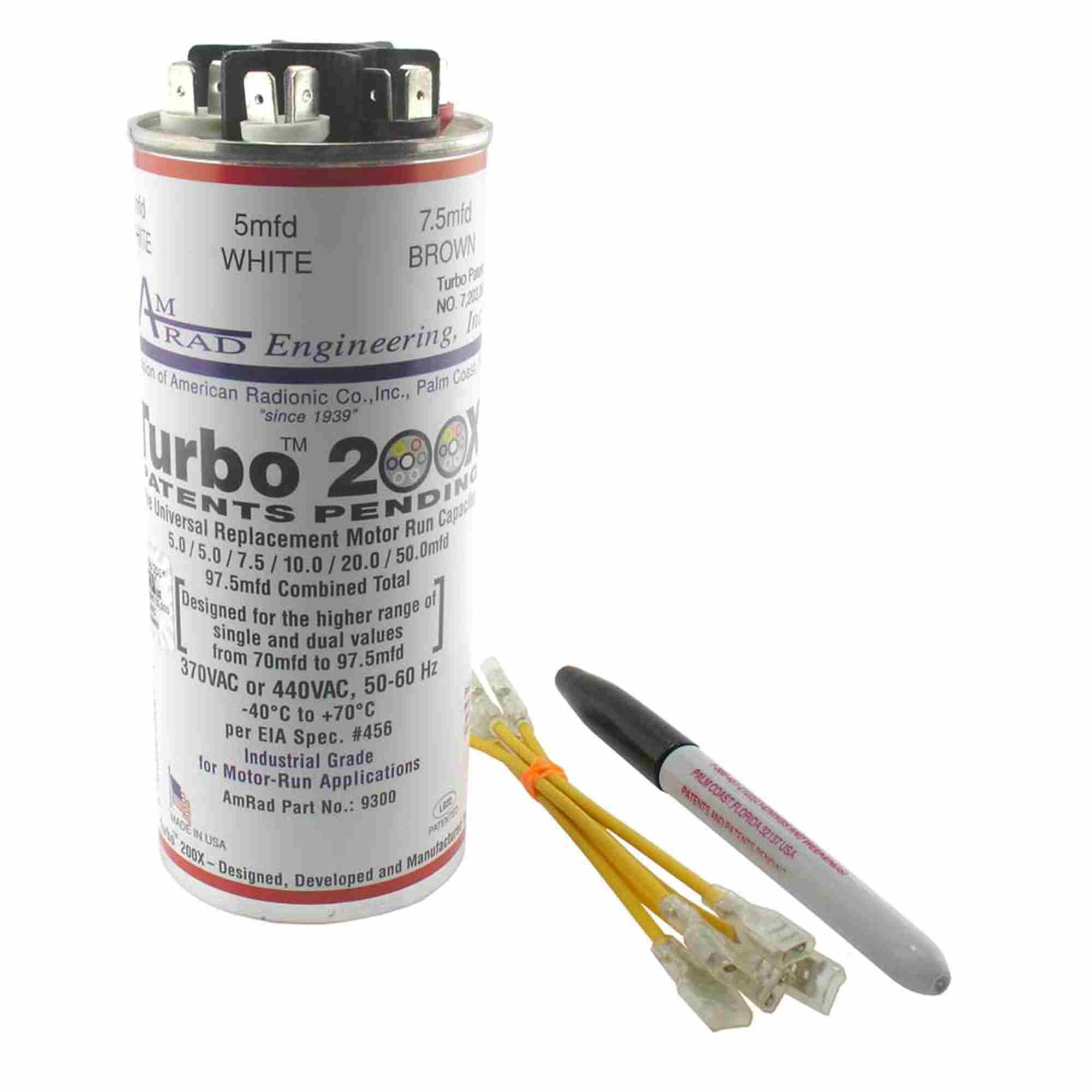 Global Motor Run Capacitor,5-97.5 MFD,370/440V Turbo 200X - Walmart.com