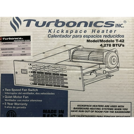 TURBONICS Kick Space Heater MODEL T-42 4,278 BTU’s - Walmart.com