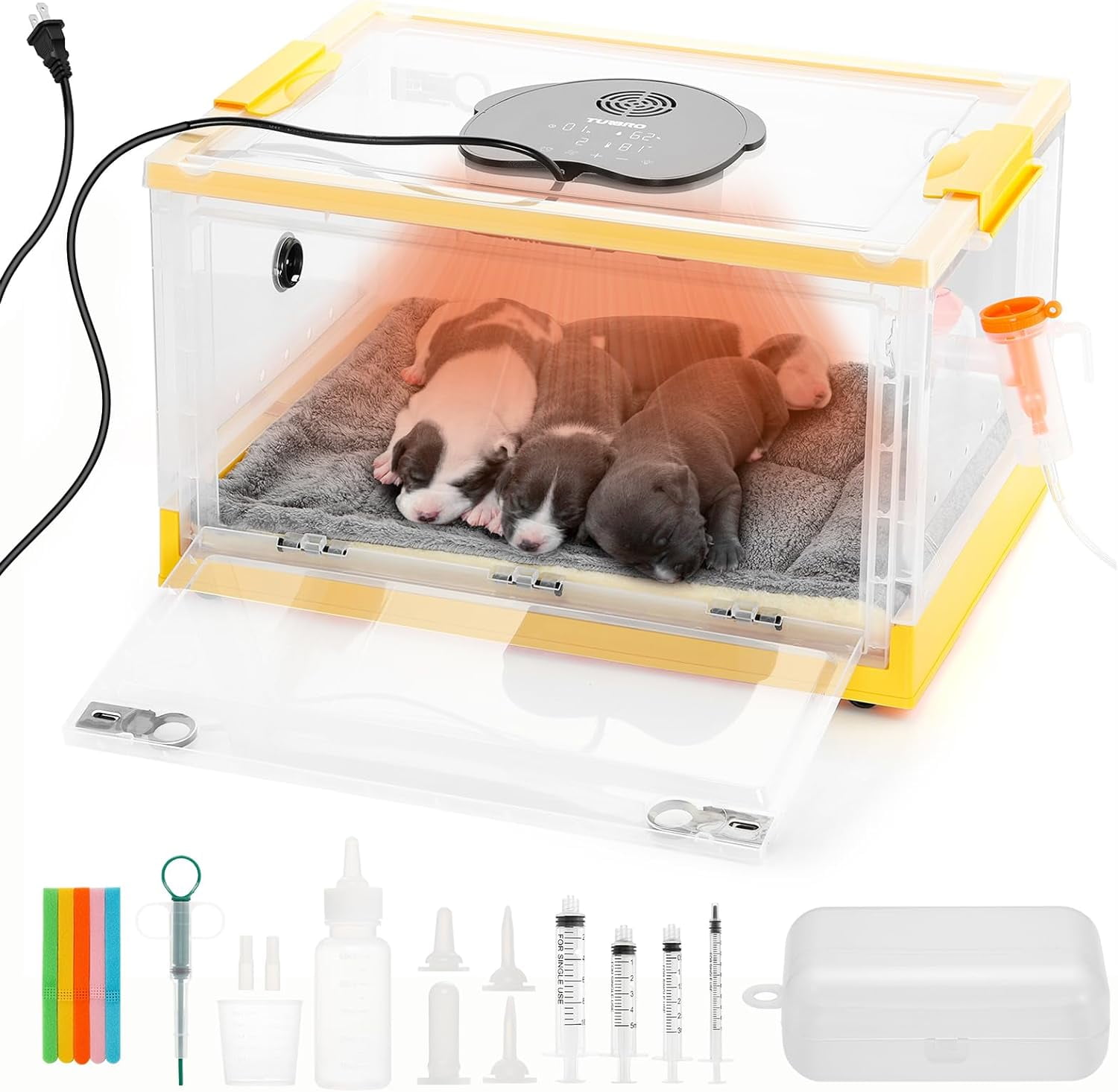 TURBRO 55L Pet Incubator with Heating, Fan Control, LED Panel ...