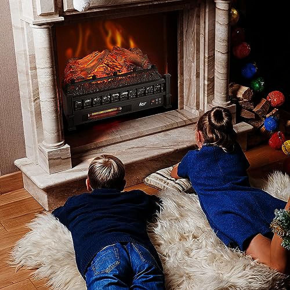 TURBRO Eternal Flame Infrared Electric Fireplace Logs, 23" Infrared ...