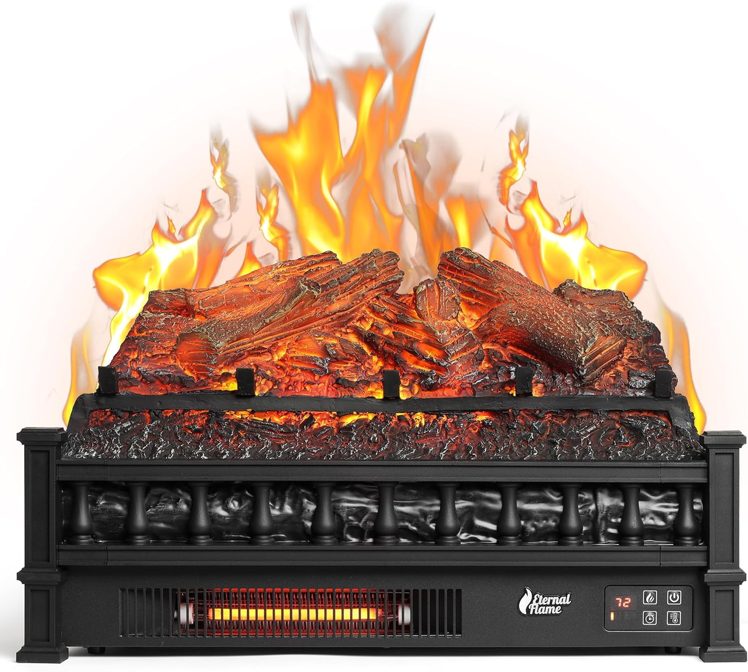 TURBRO Infrared Electric Fireplace Logs, 23" Remote, Lemonwood Ember ...