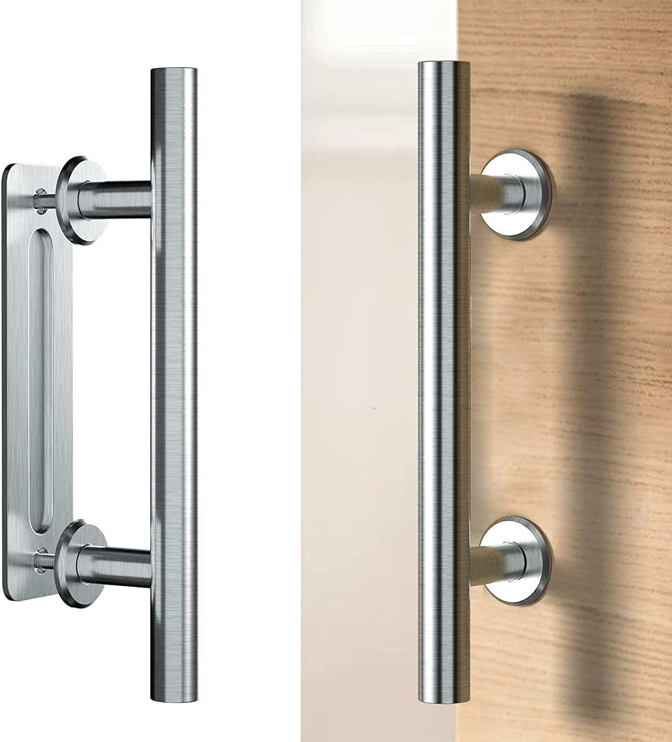 TURBRO Helmsman 12 Inches Brushed Stainless Steel Sliding Barn Door ...