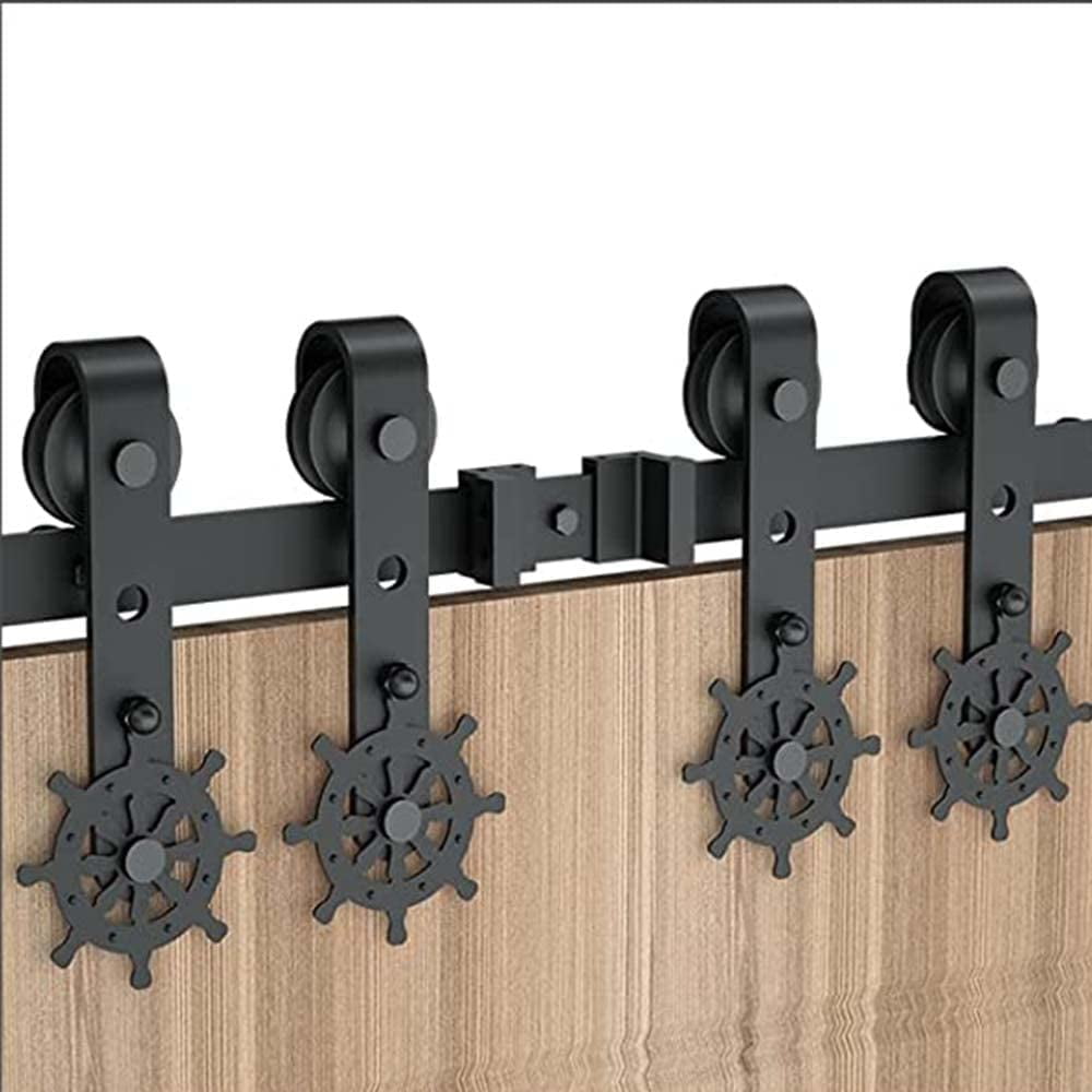 TURBRO Helmsman 12 ft. Heavy Duty Wood Sliding Barn Door Hardware Kit ...