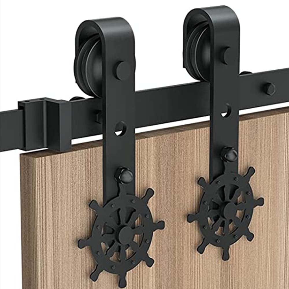 TURBRO Helmsman 5 ft. Heavy Duty Wood Sliding Barn Door Hardware Kit ...