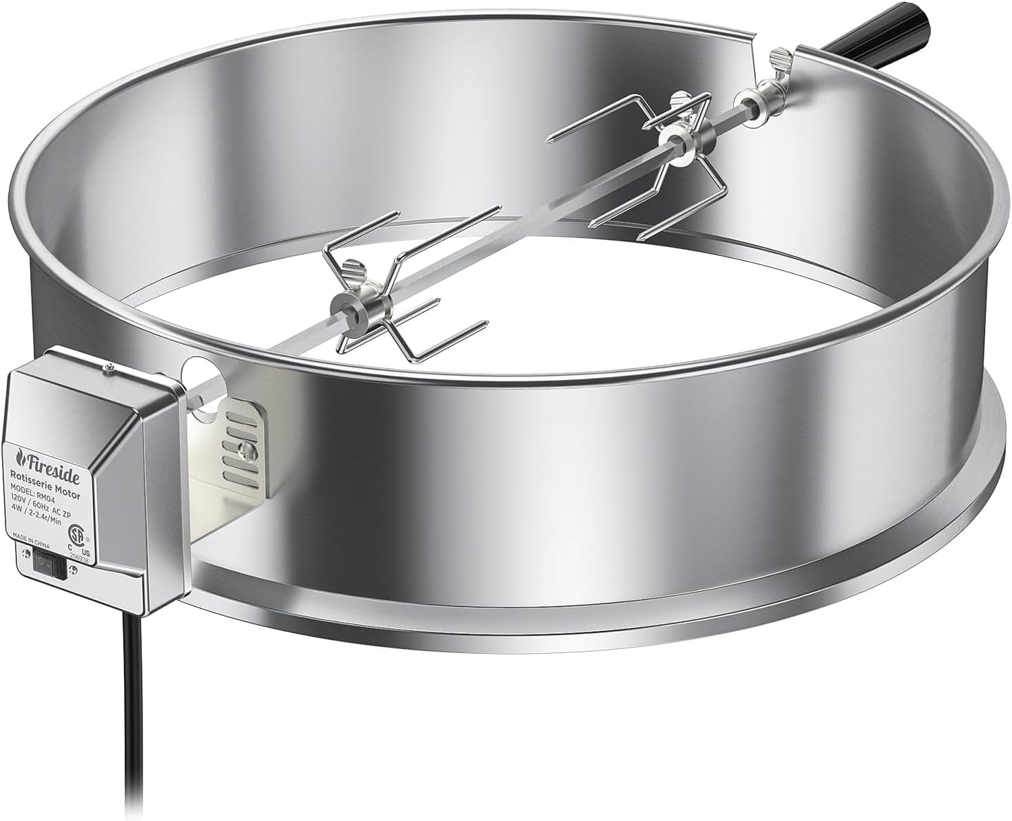 TURBRO Stainless Steel Rotisserie Ring Kit for 22-Inch Charcoal Kettle ...