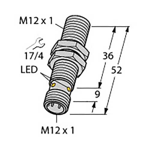 TURCK BI 4-M12-AP6X-H1141/S1589, ProXimity Sensor;4mm Sensing DistanceNO;PNP;Flush Mount ...