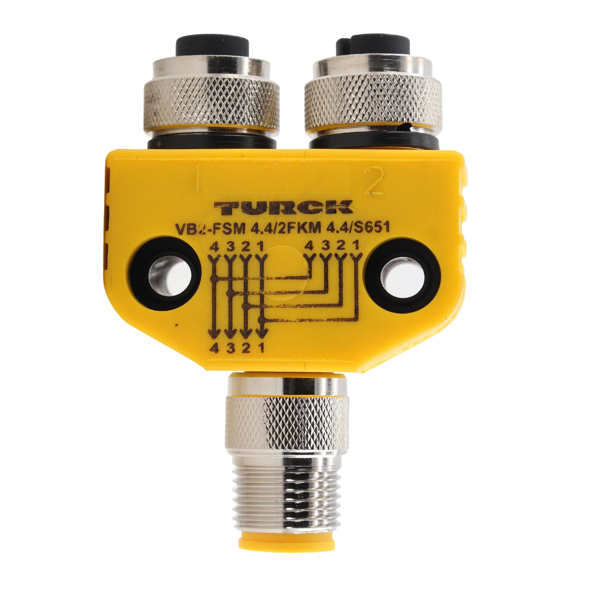 TURCK VB2-FSM Sensor Cordset Adapter Y-Splitter, 4-Pole, 250V, 4A ...