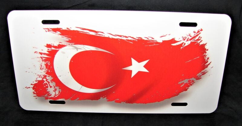 TURK TURKISH TURKIYE FLAG METAL CAR NOVELTY LICENSE PLATE AUTO TAG ...