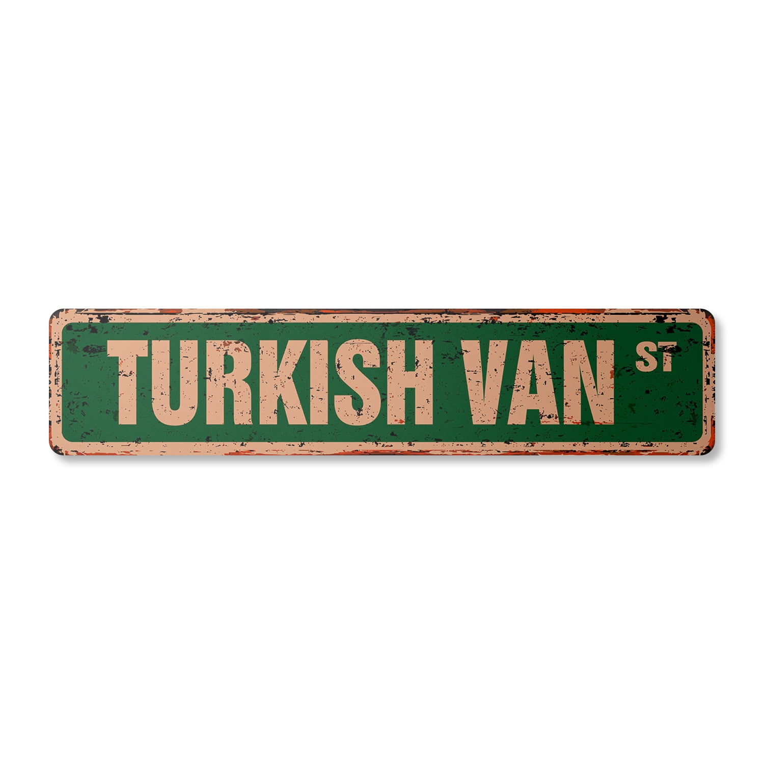 TURKISH VAN Vintage Aluminum Street Sign cat breed feline kitty kitten ...