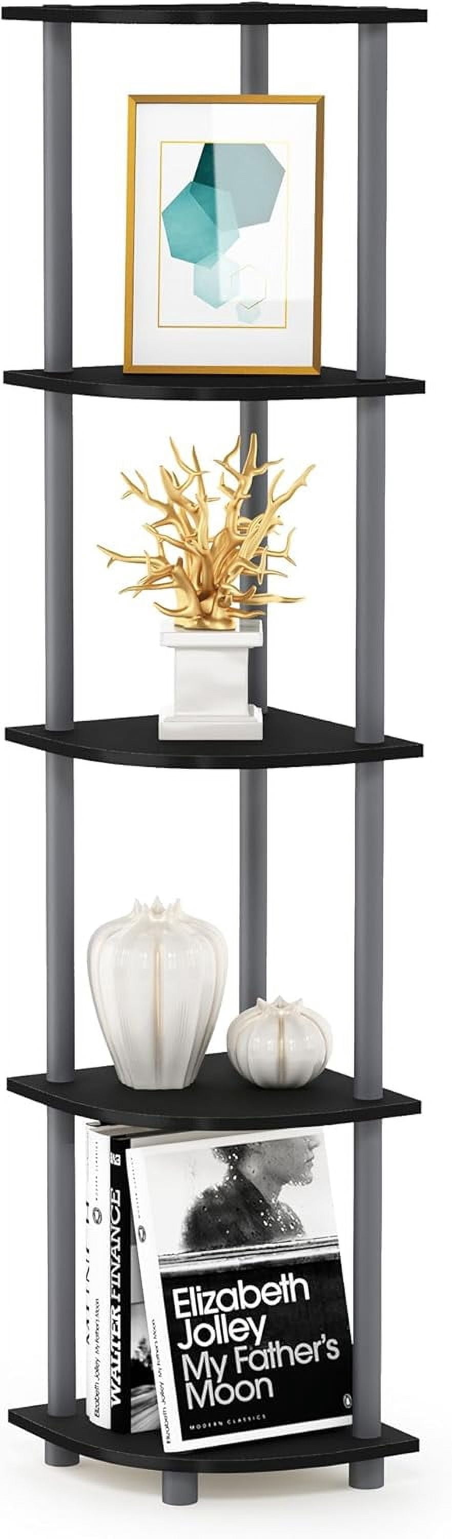 TURN-N-TUBE Corner Shelf, 5-Tier Bookshelf, Open Storage Shelves, for ...