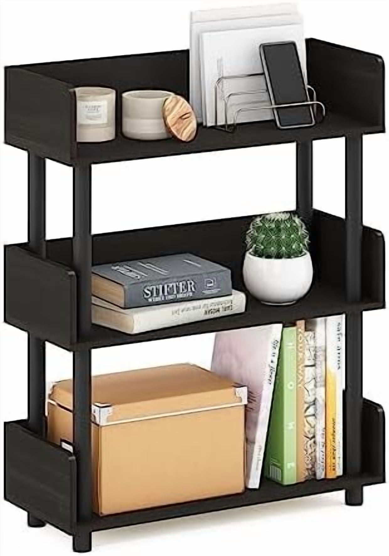 TURN-N-TUBE Display Shelf, 3-Tier Storage Shelves with Side Panels ...