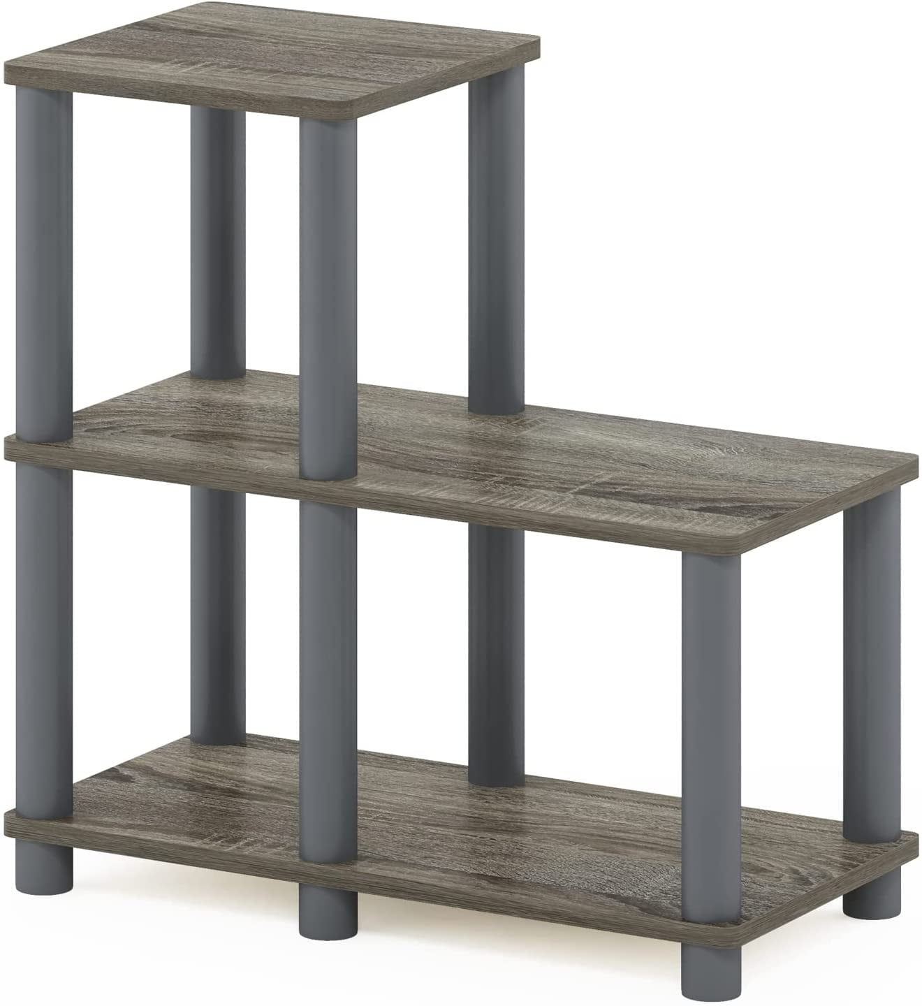 TURN-N-TUBE Storage Shelves, 2-Tier Ladder Shape Book Shelf with Open ...