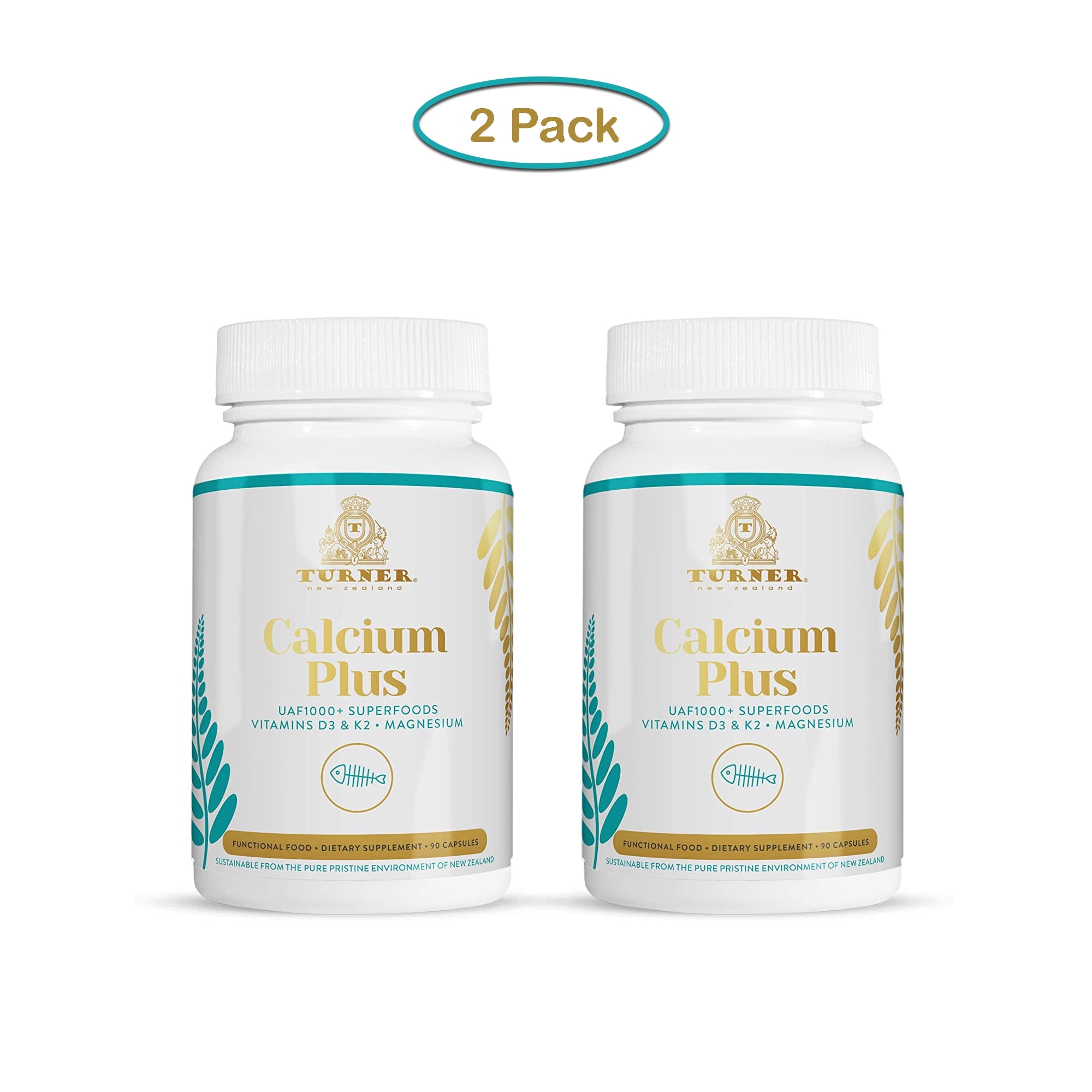 TURNER Calcium Plus All-Natural Marine Calcium Supplement for Bone ...