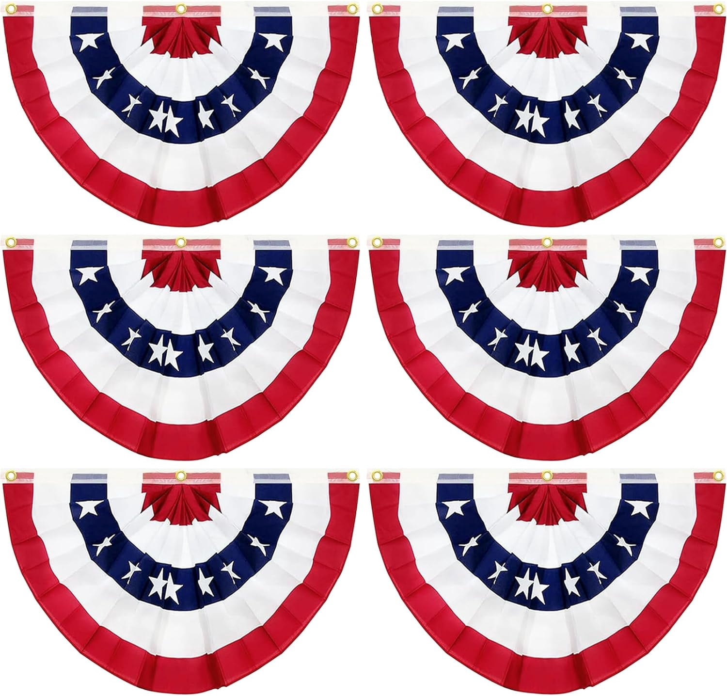 TURNMEON 6 Pack American Pleated Fan Flag 4th of July Decorations, 1 ...