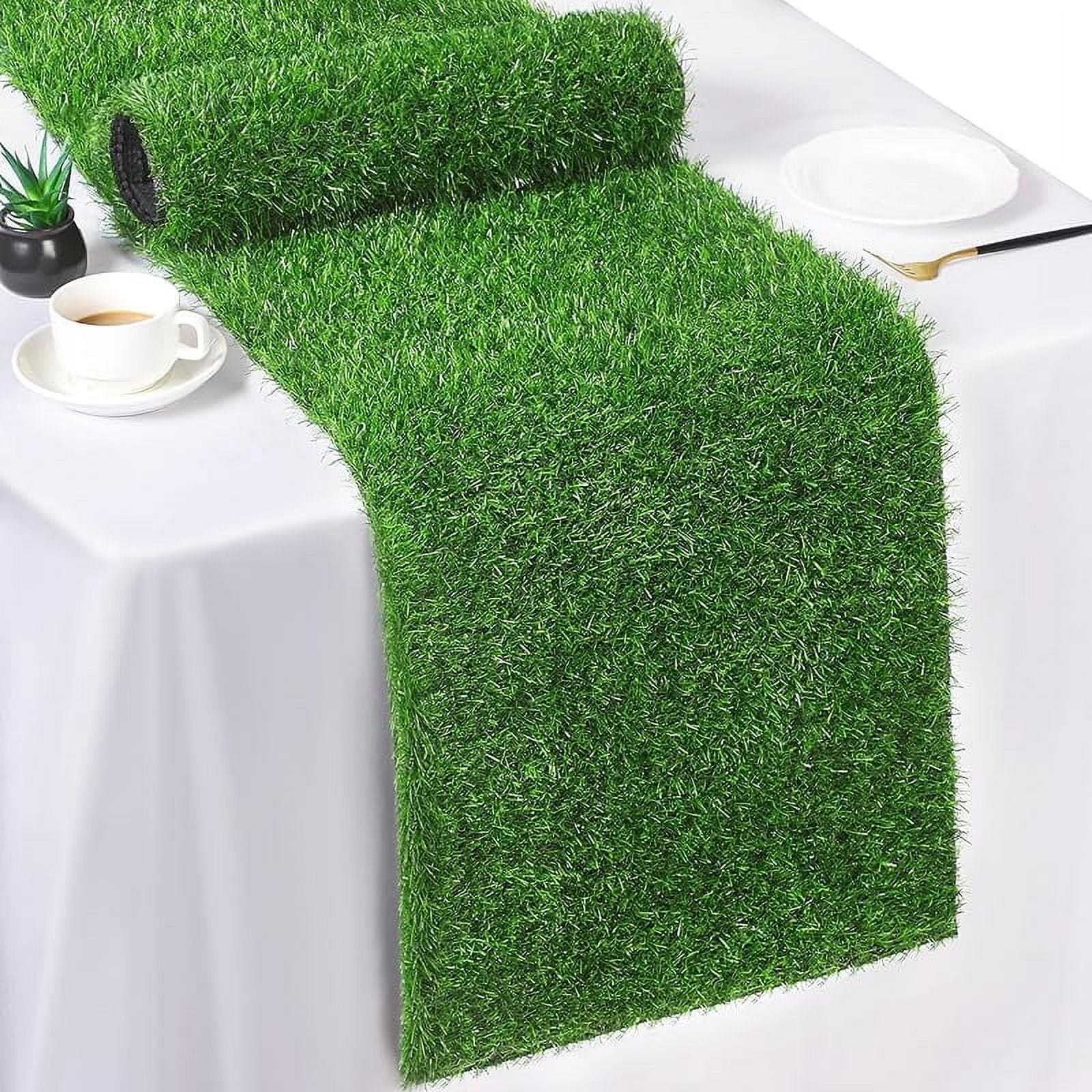 TURSTIN Artificial Grass Table Runners 14 x 48 Inch Green Grass ...