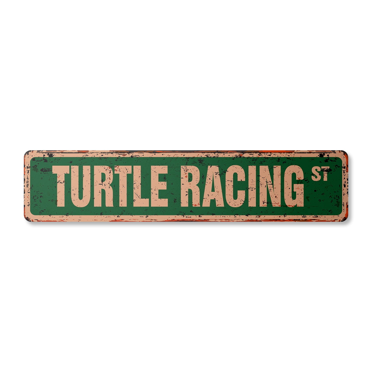 TURTLE RACING Vintage Plastic Street Sign race racer competition shell ...