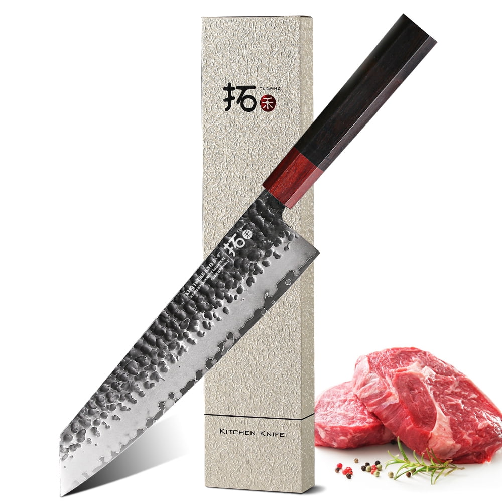 TURWHO 9inch Kiritsuke Kitchen Knife 3-Layer 9Cr18Mov Hi-Carbon Steel ...