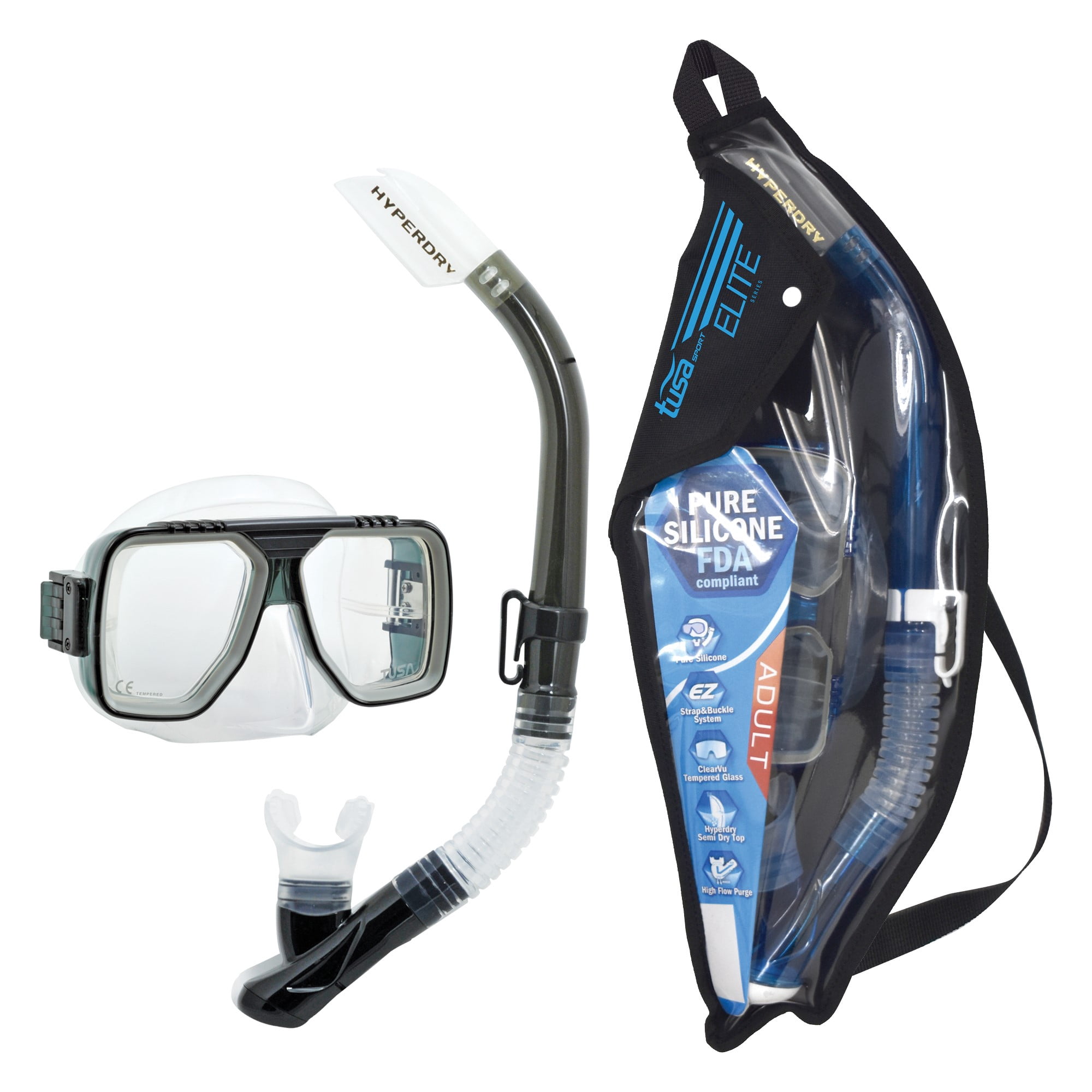 TUSA Sport Adult Liberator Mask and Snorkel Combo, Gray - Walmart.com