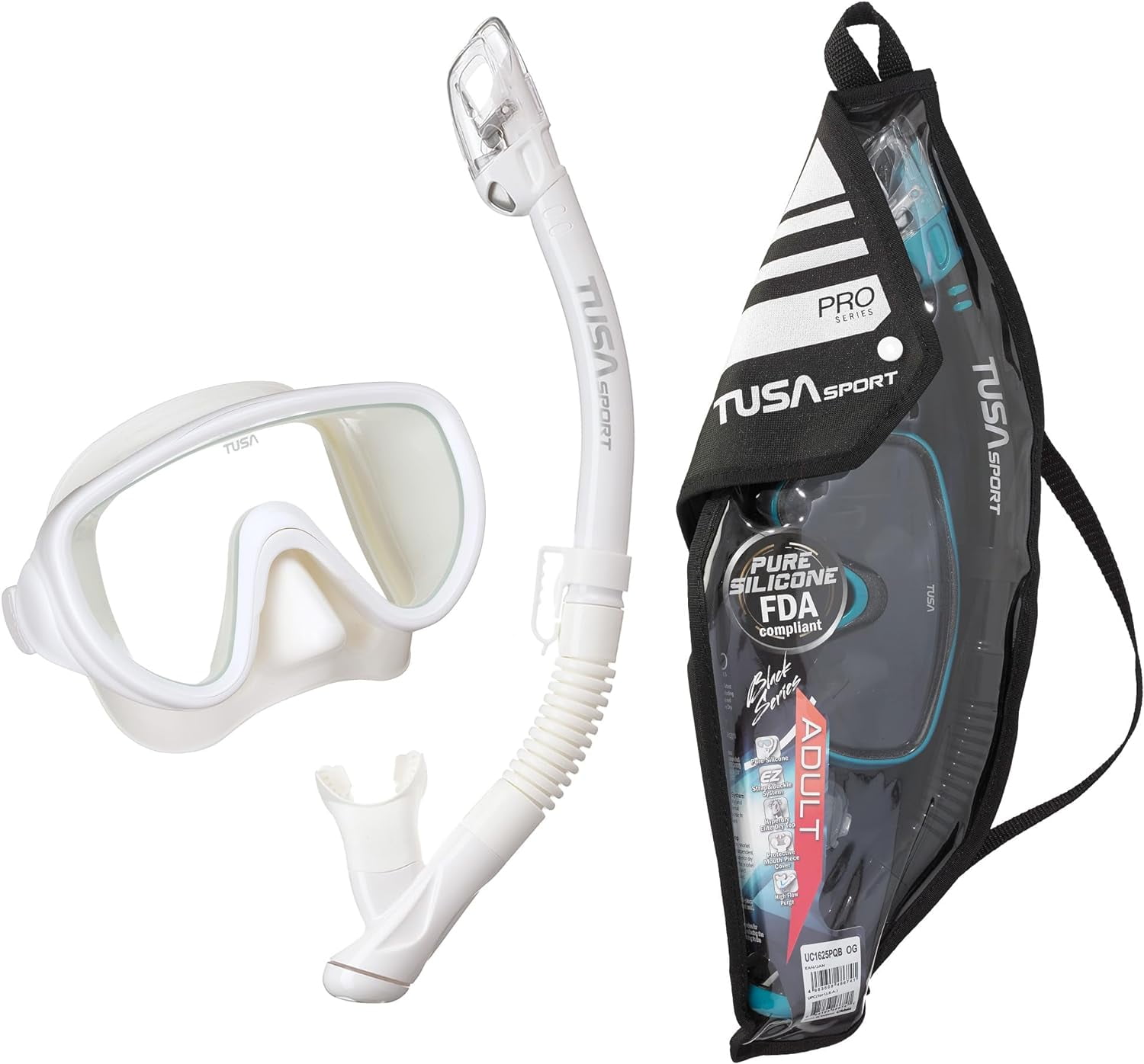 TUSA Sport Adult Serene Mask and Dry Snorkel Combo, with Reusable ...