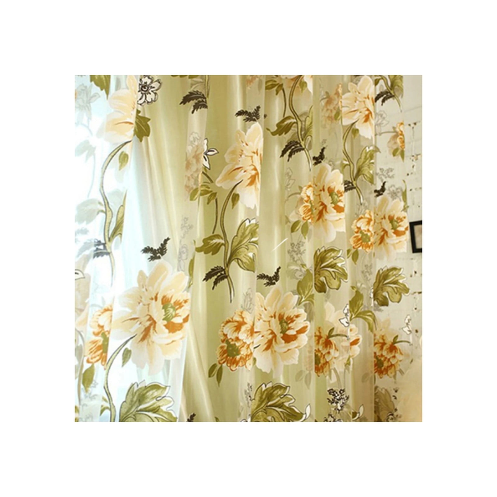 TUSANG 55x98inch Large Sized Peony Floral Curtain For Living Room ...